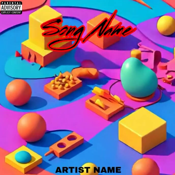 Blue Maximalist Mixtape Album Cover Template | PosterMyWall