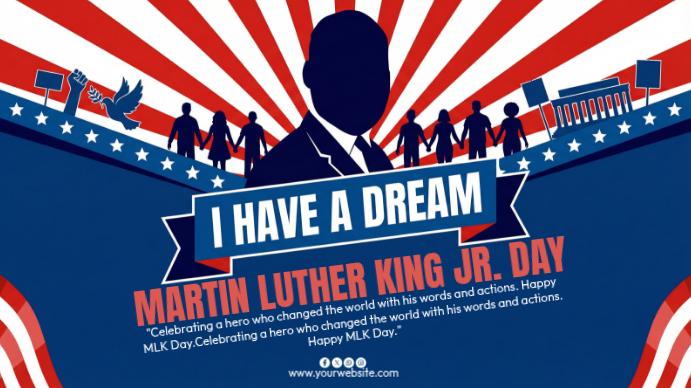 Blue Maximalist Mlk Day Digital Display (16:9) Template | PosterMyWall