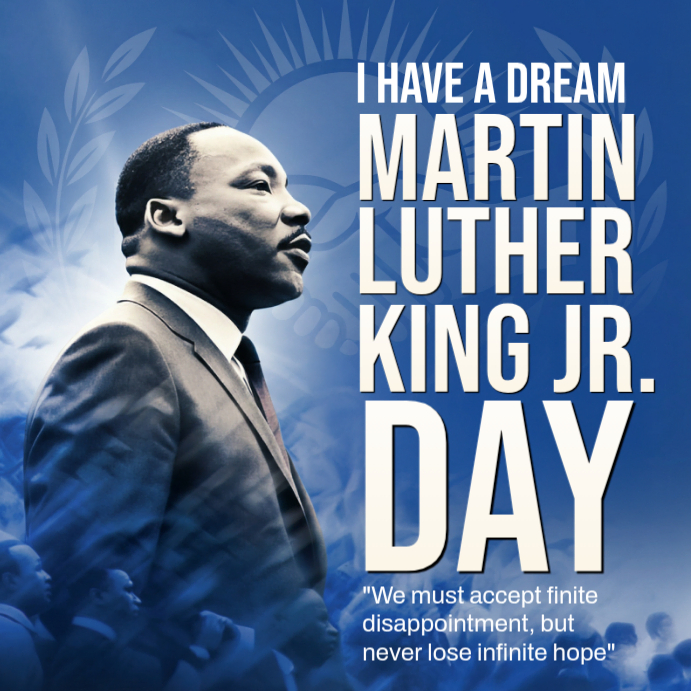 Blue Maximalist Mlk Day Instagram Post Template | PosterMyWall