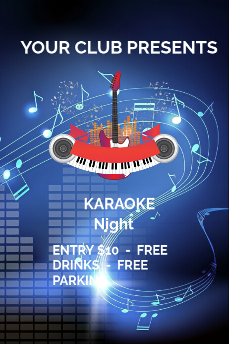 Blue Maximalist Music Festival Poster Template | PosterMyWall