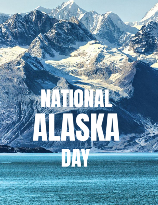 Blue Maximalist National Alaska Day Flyer (us Letter) Template ...