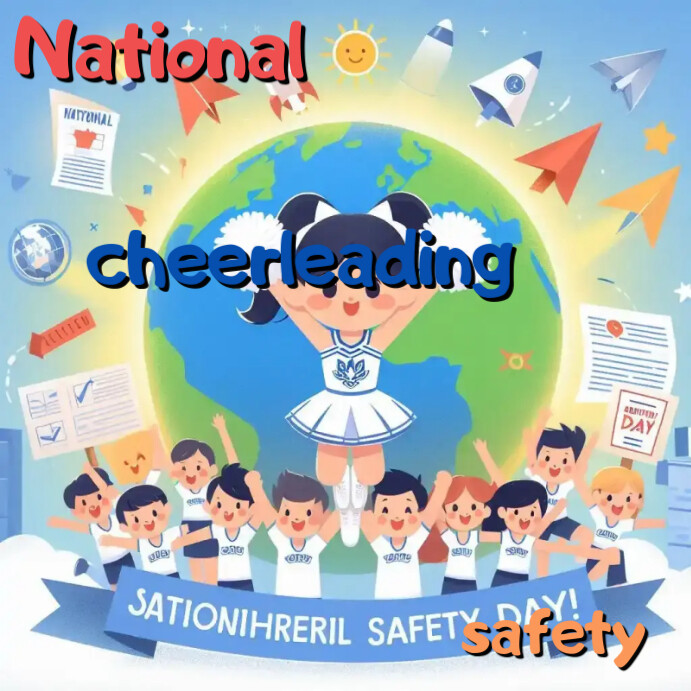 Plantilla de Blue Maximalist National Cheerleading Safety Day Instagram ...