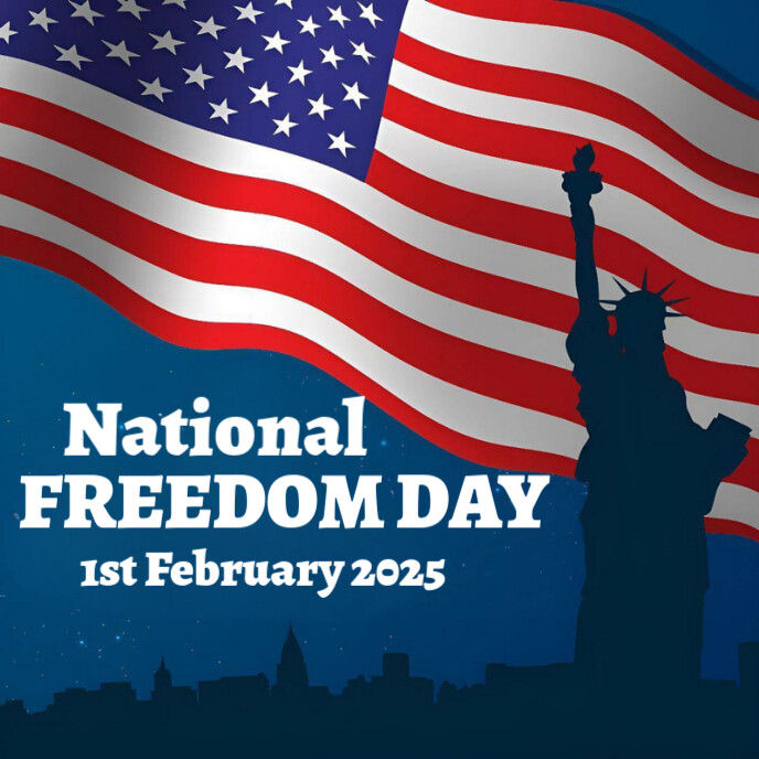 Blue Maximalist National Freedom Day 2025 Album Cover Template ...