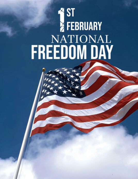 Plantilla de Blue Maximalist National Freedom Day 2025 Flyer (us Letter ...