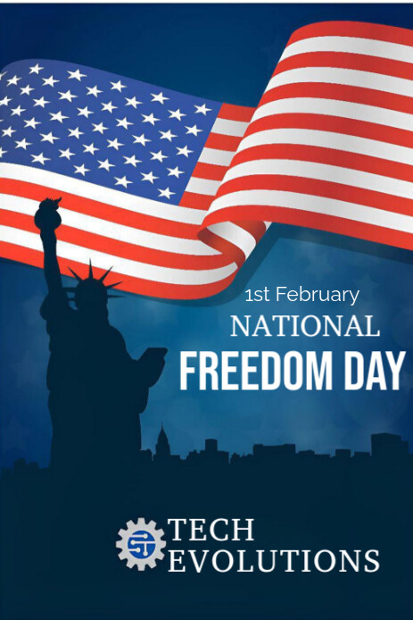 Blue Maximalist National Freedom Day 2025 Pinterest Graphic Template ...