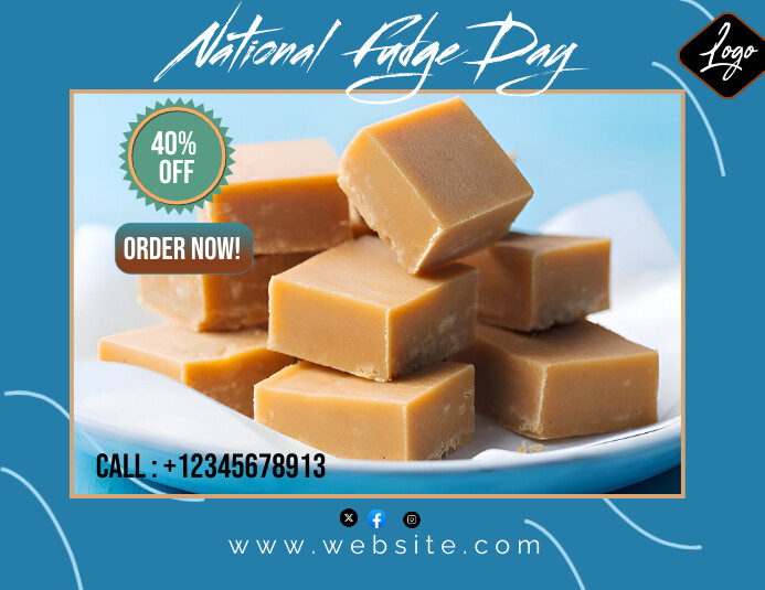 Copy of Blue Maximalist National Fudge Day Flyer (us | PosterMyWall