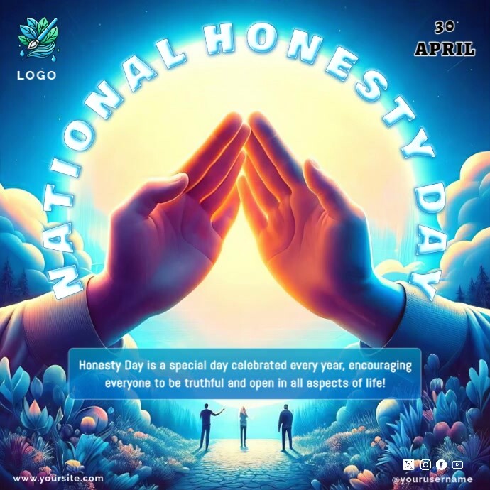 Blue Maximalist National Honesty Day Instagram Post Template | PosterMyWall