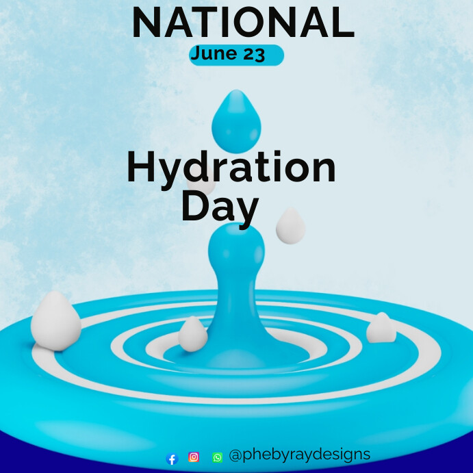 Blue Maximalist National Hydration Day Instag Template | PosterMyWall