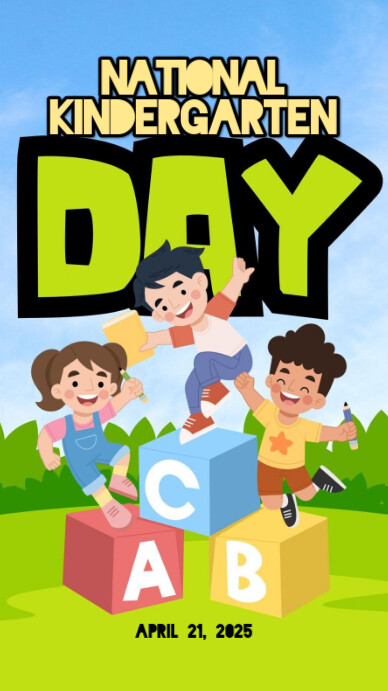 Copy of Blue Maximalist National Kindergarten Day Instagram Story | PosterMyWall