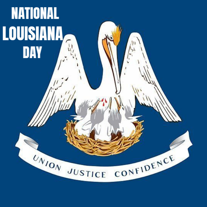 Blue Maximalist National Louisiana Day Instagram Post Template ...