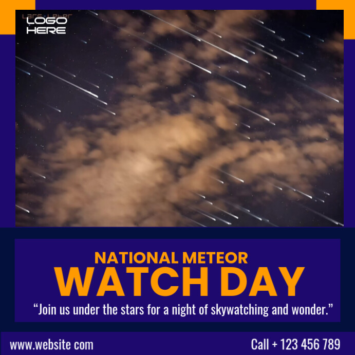 Blue Maximalist National Meteor Watch Day Instagram Post Template ...