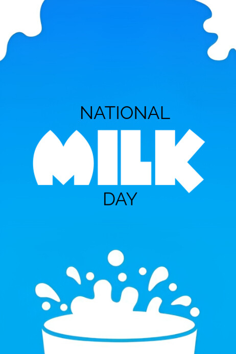 Blue Maximalist National Milk Day Poster Template | PosterMyWall