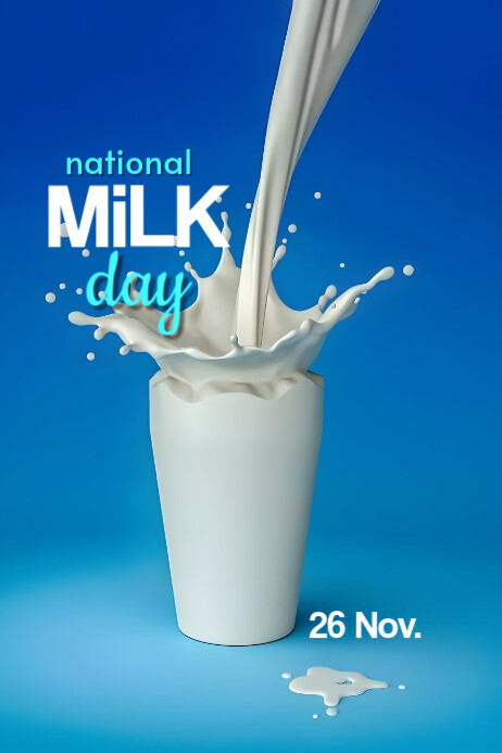 Copy of Blue Maximalist National Milk Day Poster | PosterMyWall