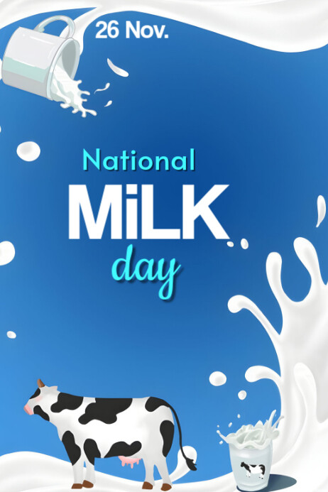 Blue Maximalist National Milk Day Poster Template | PosterMyWall