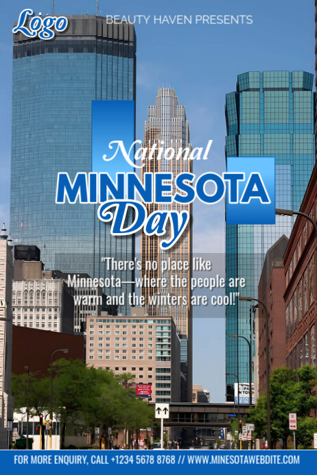 Plantilla de Blue Maximalist National Minnesota Day Poster | PosterMyWall
