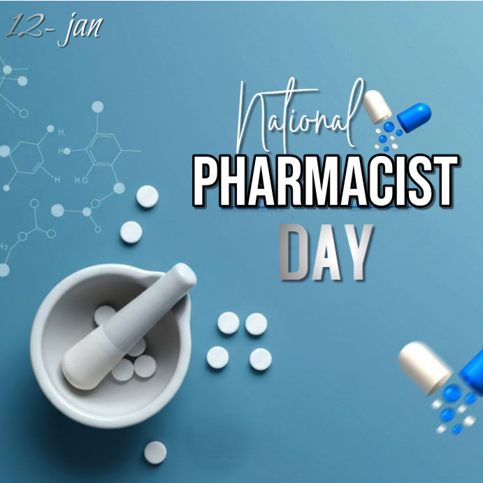 Blue Maximalist National Pharmacist Day Design Poster Instagram Post ...