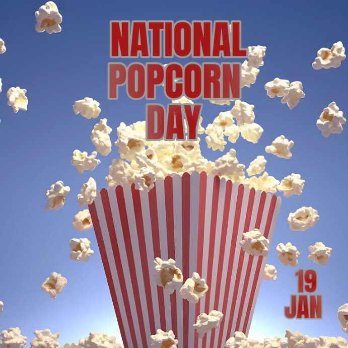 Plantilla de Blue Maximalist National Popcorn Day Instagram Post ...