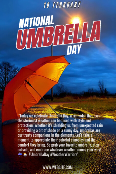 Blue Maximalist National Umbrella Day Poster Template | PosterMyWall