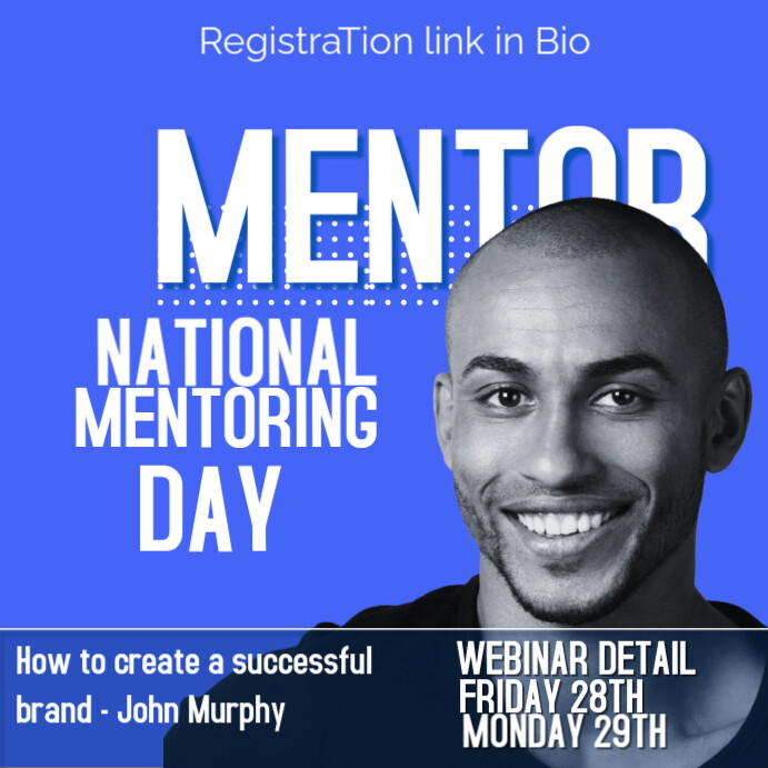 Blue Maximalist Nationalmentoringday Instagram Post Template | PosterMyWall