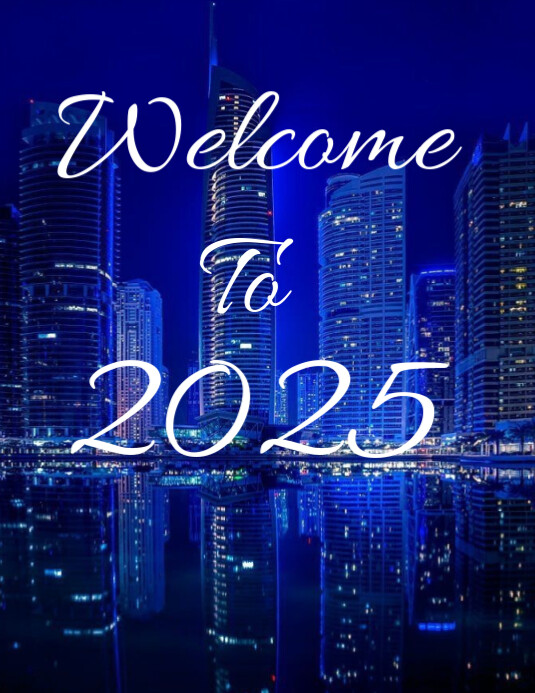 Blue Maximalist New Year2025 Flyer (us Letter) Template | PosterMyWall