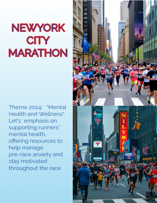 Copy of Blue Maximalist Newyork City Marathon Flyer (us Letter ...