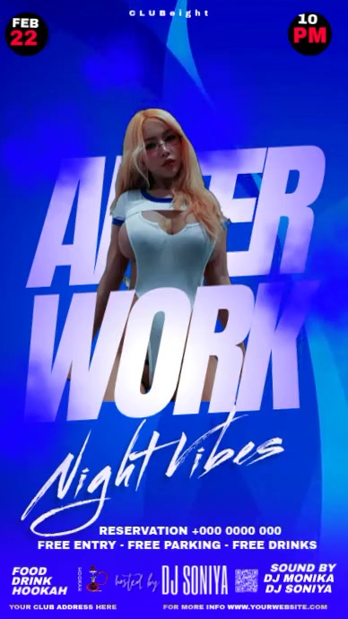 Blue Maximalist Night Party Instagram Story Template | PosterMyWall