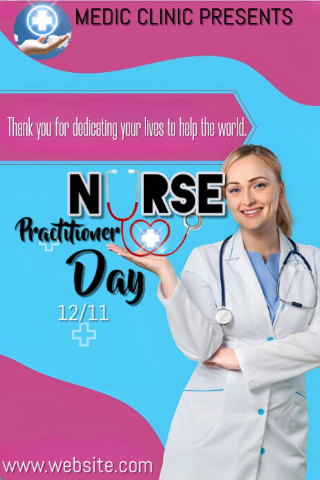 Copy of Blue Maximalist Nurse Practitioner Day Poster | PosterMyWall