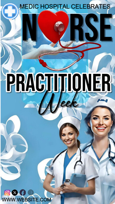Blue Maximalist Nurse Practitioner Week Whatsapp Status Template | PosterMyWall