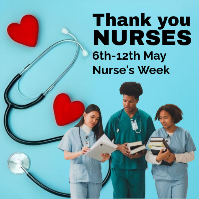 Blue Maximalist Nurses Week Instagram Post Template | PosterMyWall