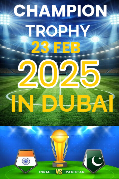 Blue Maximalist Pak Vs India Match Poster Template | PosterMyWall