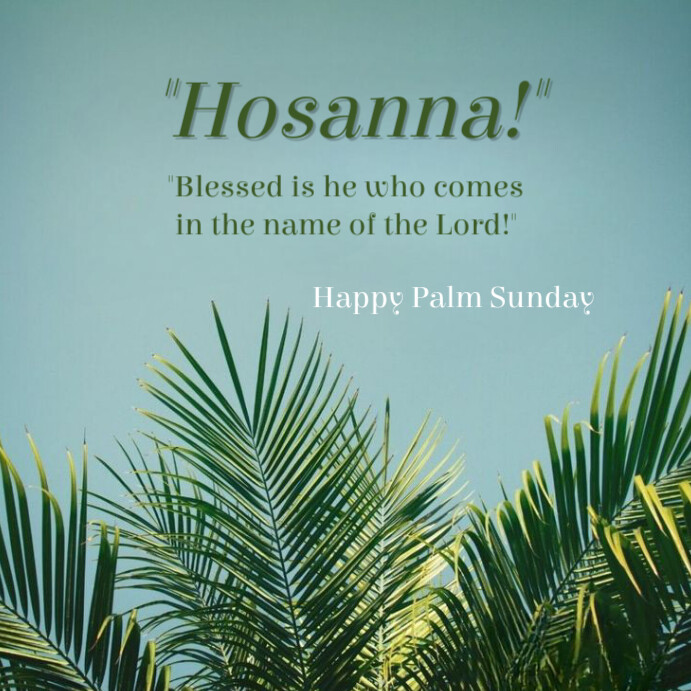 Blue Maximalist Palm Sunday Instagram Post Template | PosterMyWall