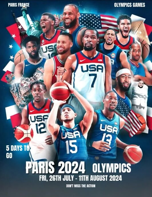 Blue Maximalist Paris 2024 Olympics Countdown Template | PosterMyWall