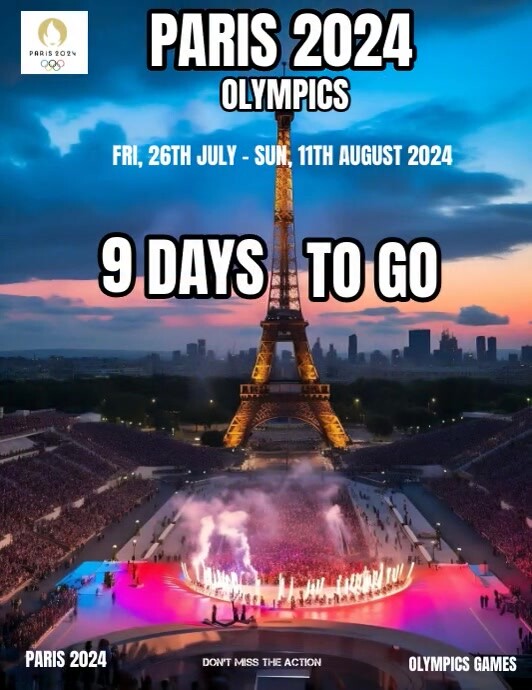 Copy of Blue Maximalist Paris 2024 Olympics Games Fly | PosterMyWall