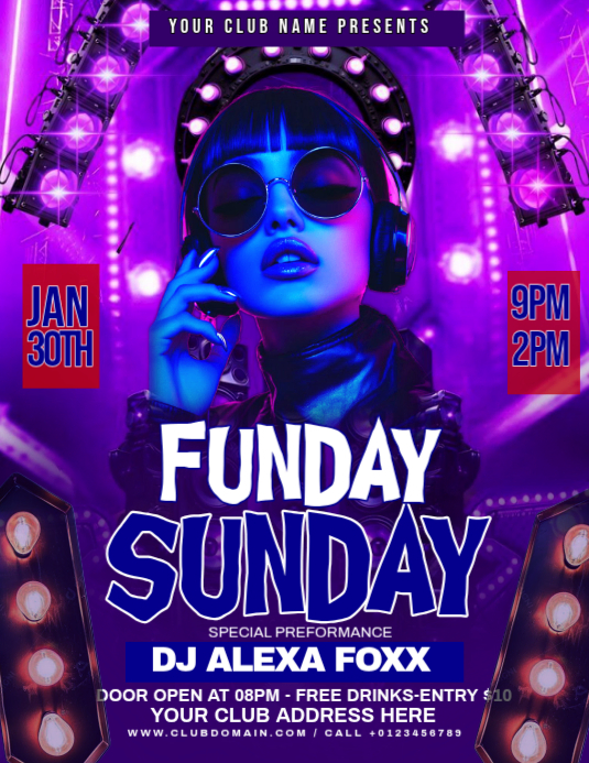 Blue Maximalist Party Flyer Flyer (us Letter) Template | PosterMyWall