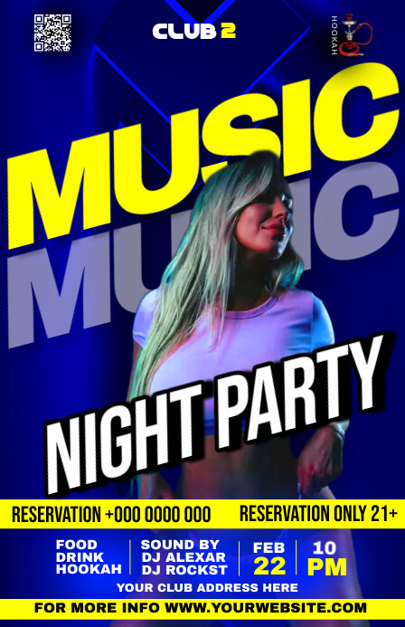 Blue Maximalist Party Flyer Tabloid Template | PosterMyWall