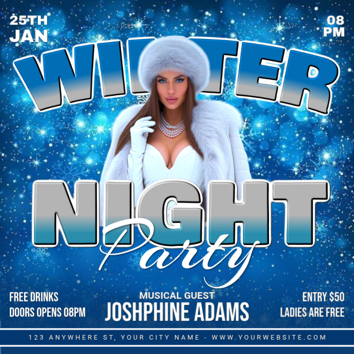 Blue Maximalist Party Instagram Post Template | PosterMyWall