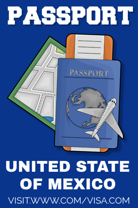 Blue Maximalist Passport Poster Template | PosterMyWall