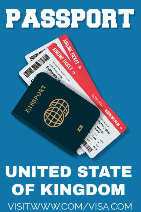 Blue Maximalist Passport Poster Template | PosterMyWall