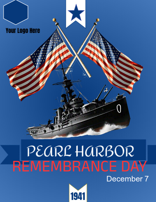 Blue Maximalist Pearl Harbor Flyer (us Letter) Template | PosterMyWall