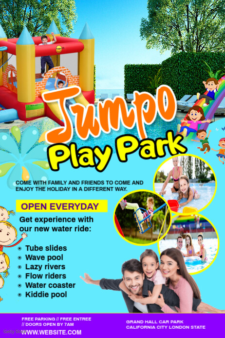 Blue Maximalist Play Park Template For Children Poster | PosterMyWall