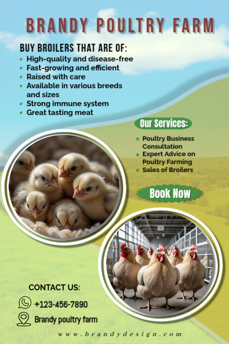 Blue Maximalist Poultry Farm Poster Template | PosterMyWall