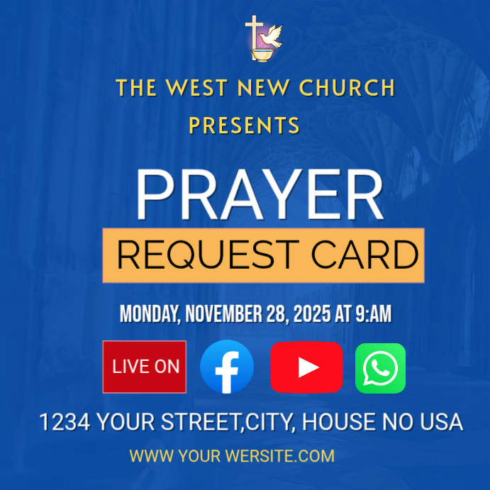 Copy of Blue Maximalist Prayer Request Card Instagram Post | PosterMyWall