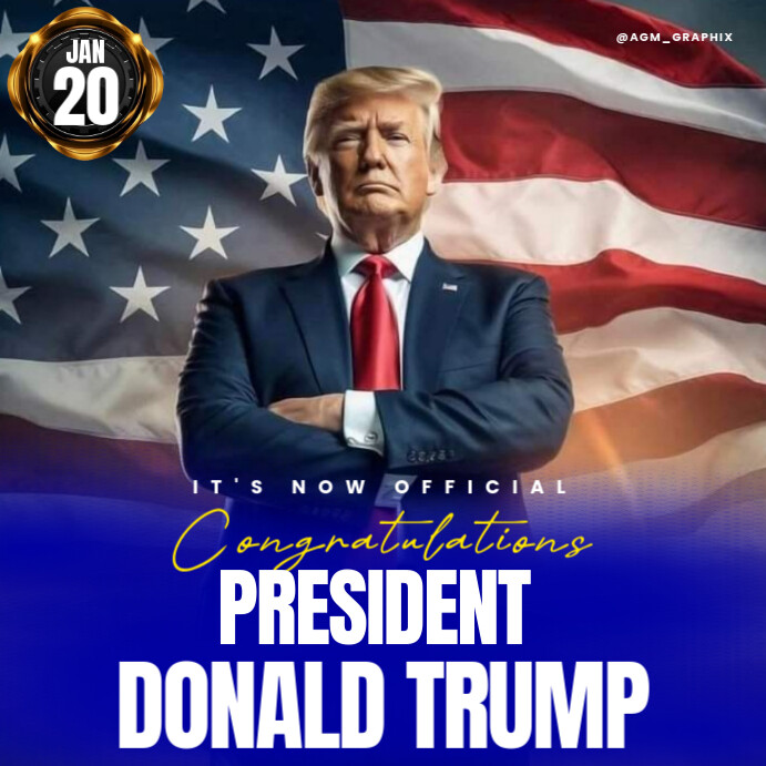 Blue Maximalist President Donald Trump's Inauguration Flyer Instagram ...