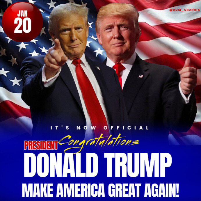Blue Maximalist President Donald Trump's Inauguration Flyer Instagram ...
