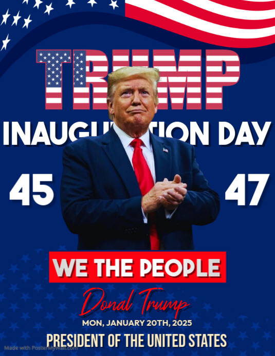 Blue Maximalist Pressident Trump Inauguration Day For January 2025 ...