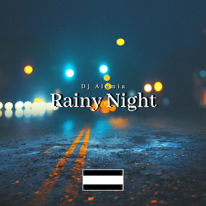 Blue Maximalist Rainy Night Album Cover Template | PosterMyWall