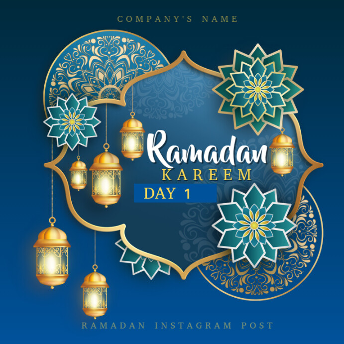Copy of Blue Maximalist Ramadan Design Template Instagram Post ...