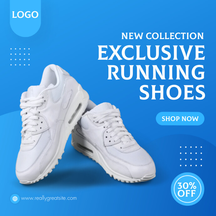 Blue Maximalist Running Shoes Flyers Instagra Template | PosterMyWall