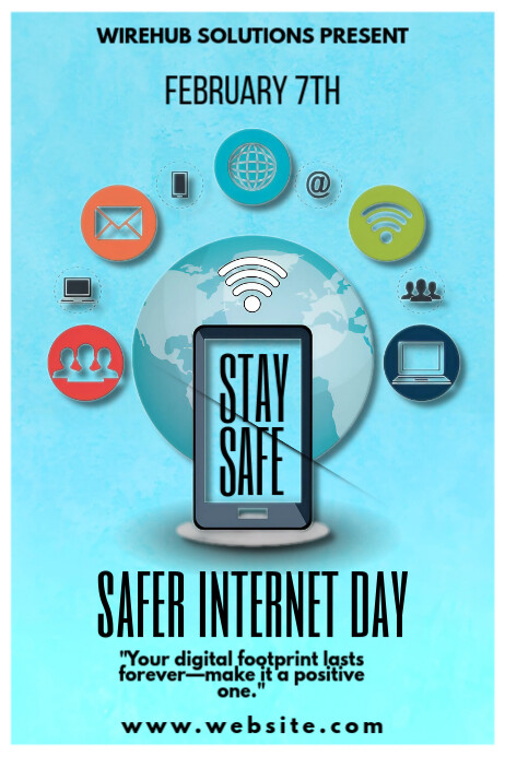 Copy of Blue Maximalist Safer Internet Day Poster | PosterMyWall