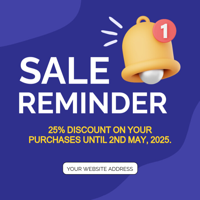 Blue Maximalist Sale Reminder Posters Instagram Post Template ...